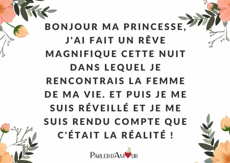 Bonjour ma princesse : 20 sms d'amour