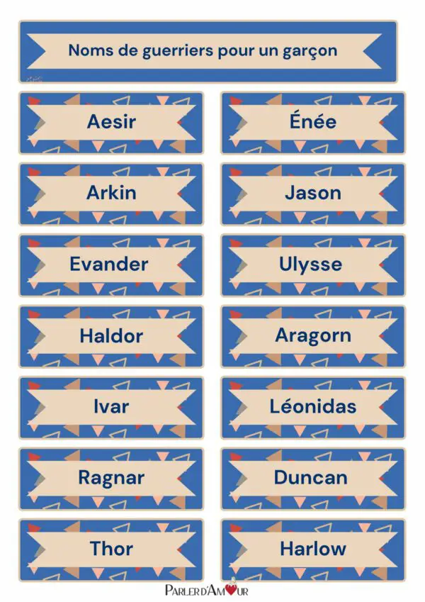 Noms de guerriers : des prénoms puissants pour votre fils