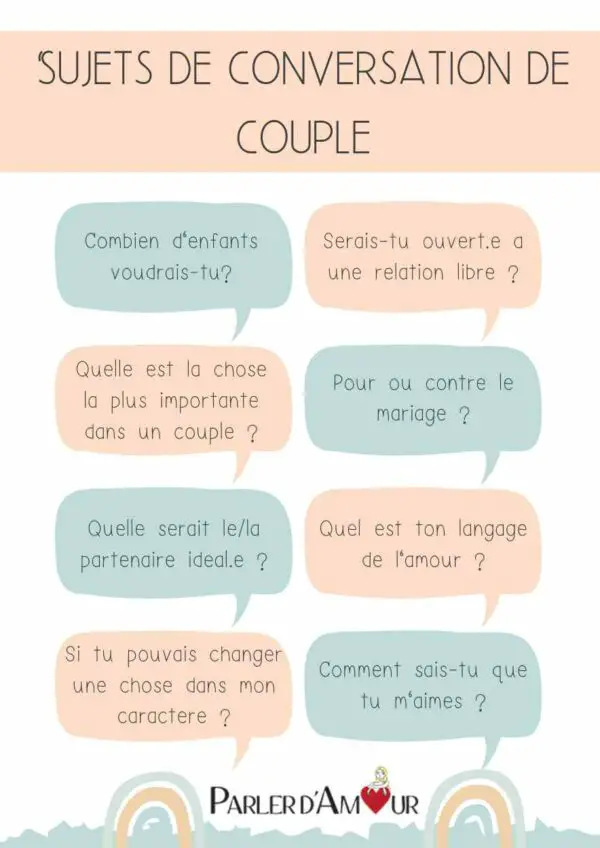 Sujet de conversation de couple : 45 questions importantes